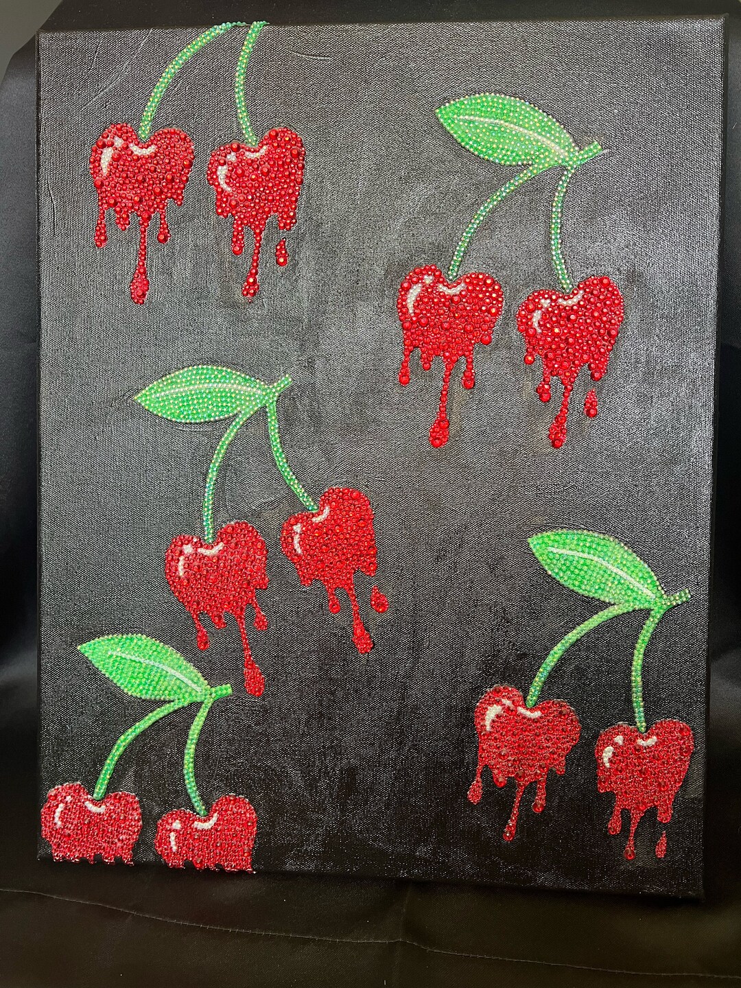 Melting Cherry Rhinestone Art - Etsy