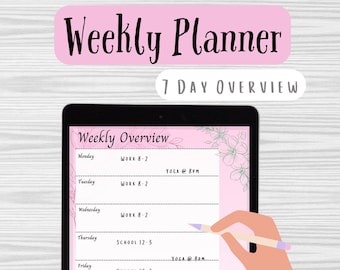 Weekly Planner Undated Printable to Do List Digital Planner Notepad ...