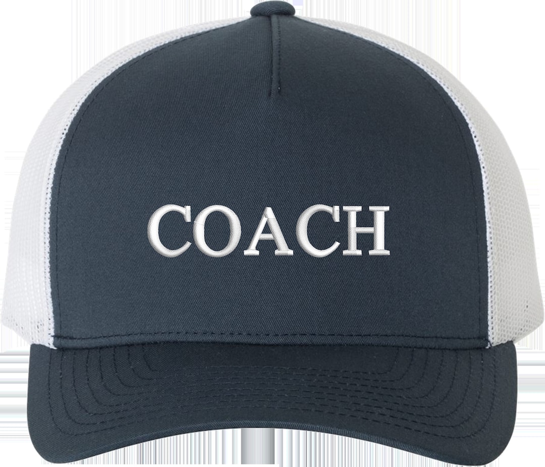 Embroidered Coach Trucker Cap, Embroidered Sports Caps, Gift for Sports ...