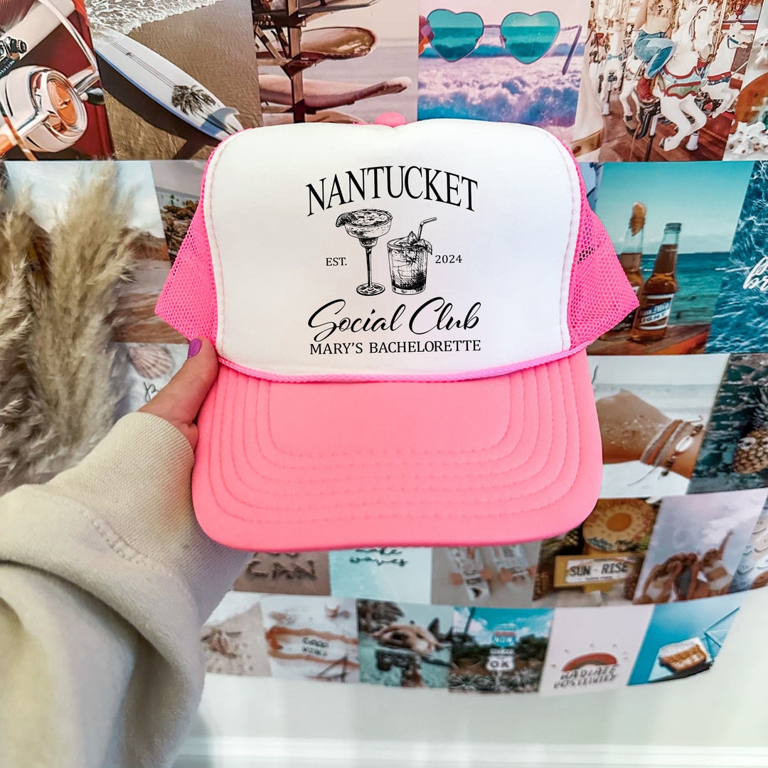 Nantucket Social Club Hat, Custom Bachelorette Party Foam Hat ...