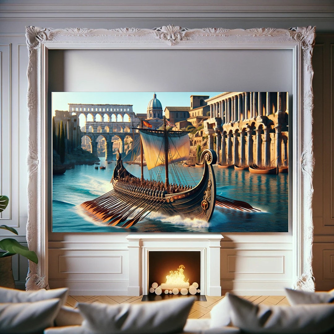 Roman Galley: Power and Splendor of Ancient Rome - Canvas Print ...