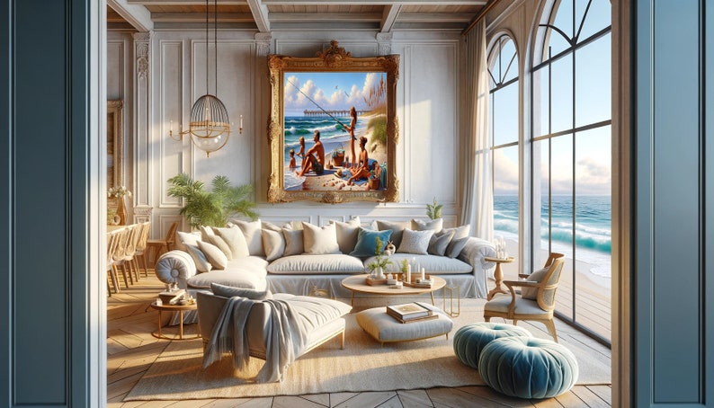 Digital Family Beach Day at Wrightsville Beach Oil-based Digital ...