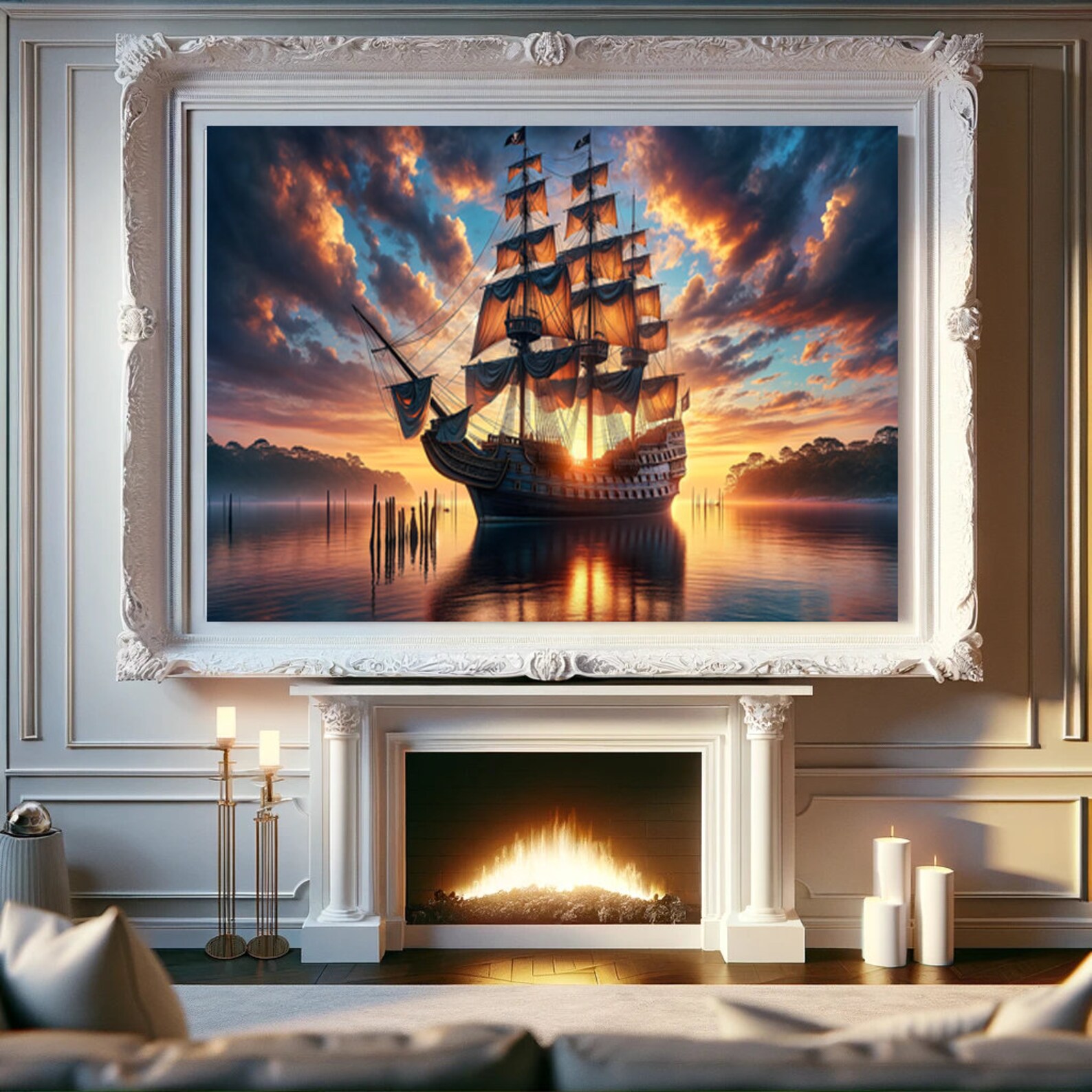 Queen Anne's Revenge: Harbor Twilight - Digital Print - Etsy