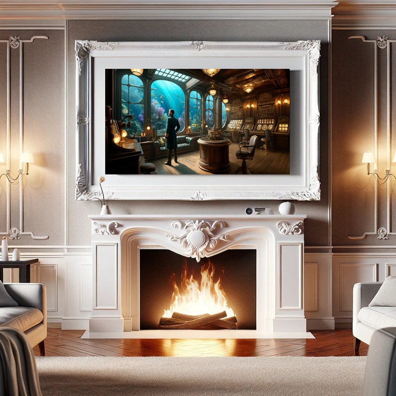 Captain's Vigil - the Nautilus Command Room - Digital Print - 24.89" X ...