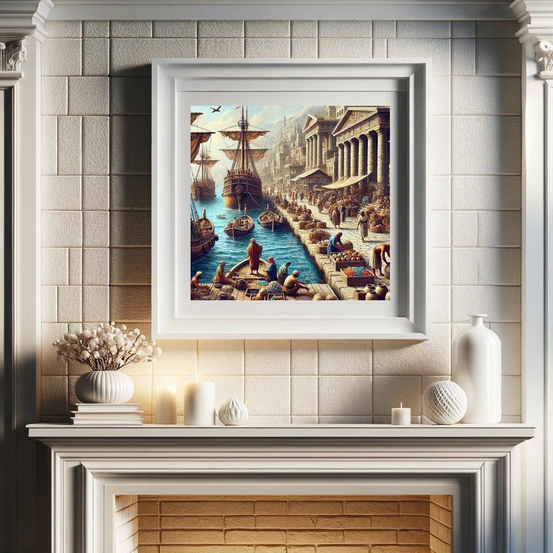 Ancient Phoenician Port - 1 of 3 - 14"x14" Digital Art Print | 300 DPI ...