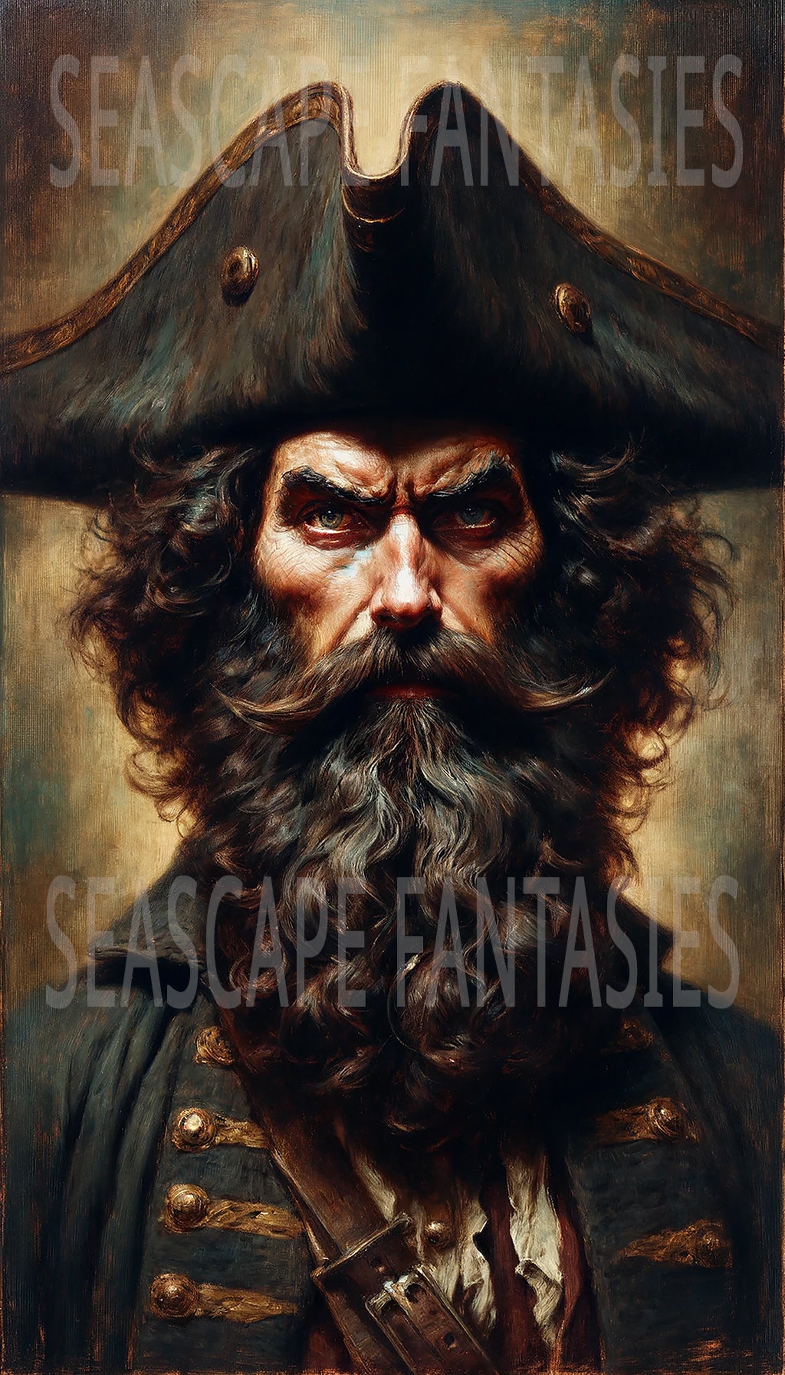 Portrait of the Legendary Blackbeard by Xander Saleh - Digital Print 14 ...