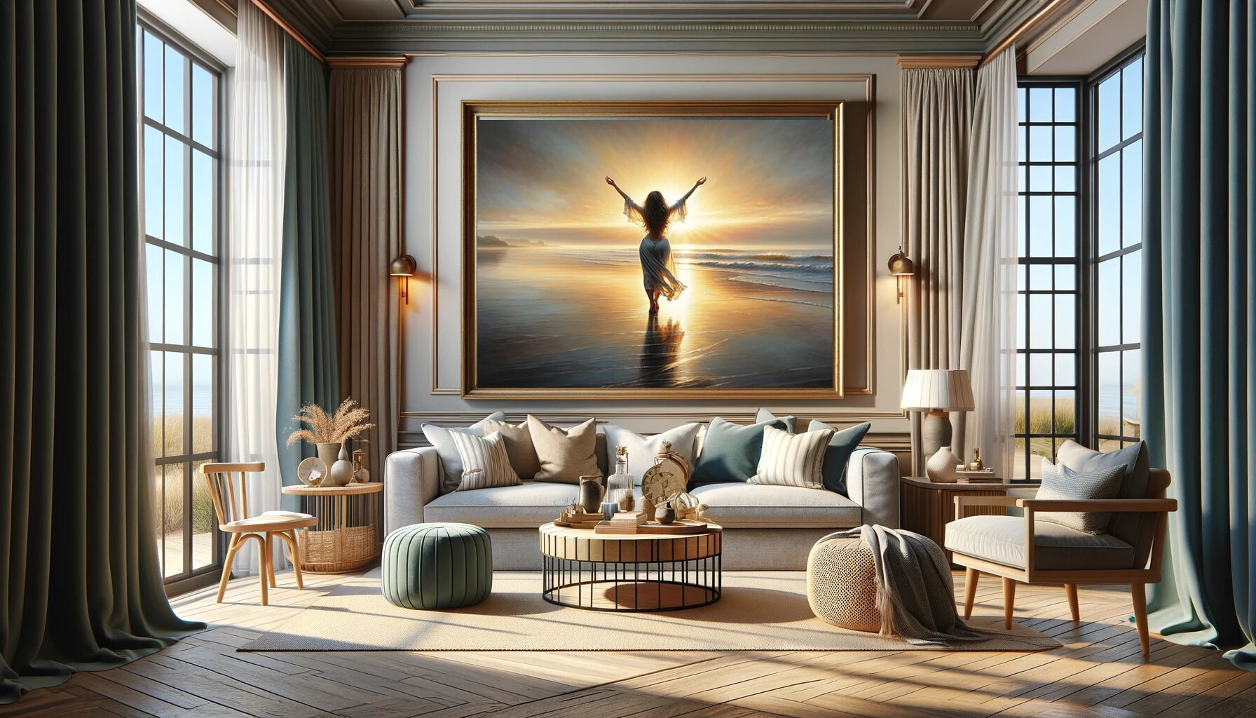 Digital Embrace of the Sun Digital Seascape Painting - Etsy