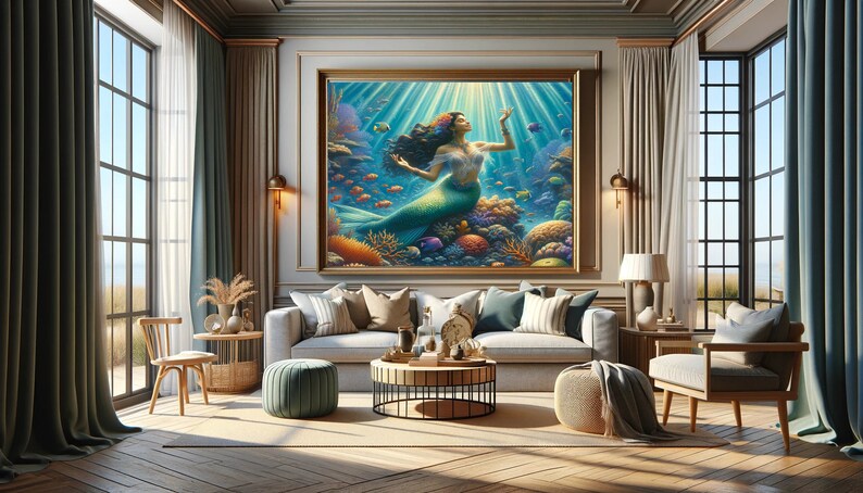 Digital - Sala's Song - the Radiant Latina Mermaid of the Coral Gardens ...