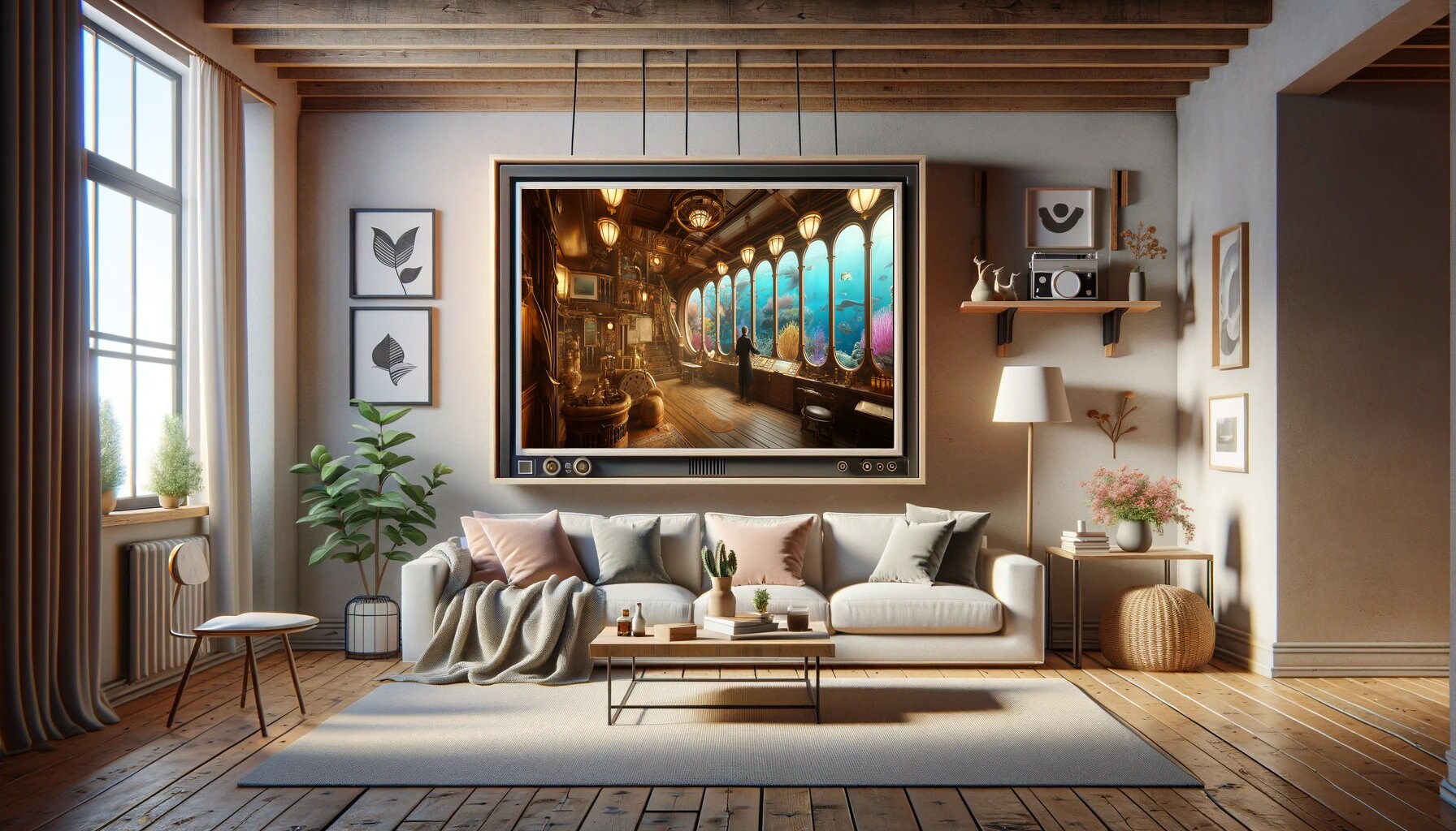 Captain Nemo's Sanctuary - Nautilus Study Room - Digital Art - 24.89" X ...