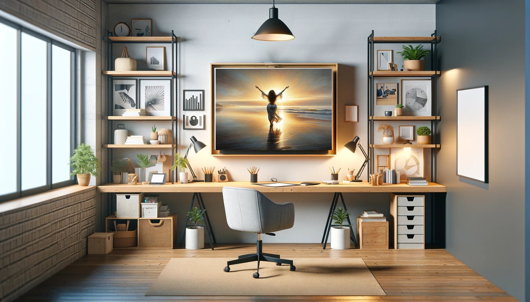 Digital Embrace of the Sun Digital Seascape Painting - Etsy