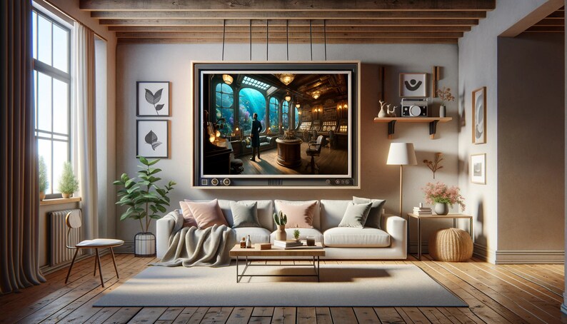 Captain's Vigil the Nautilus Command Room Digital Print 24.89 X 14.223 ...