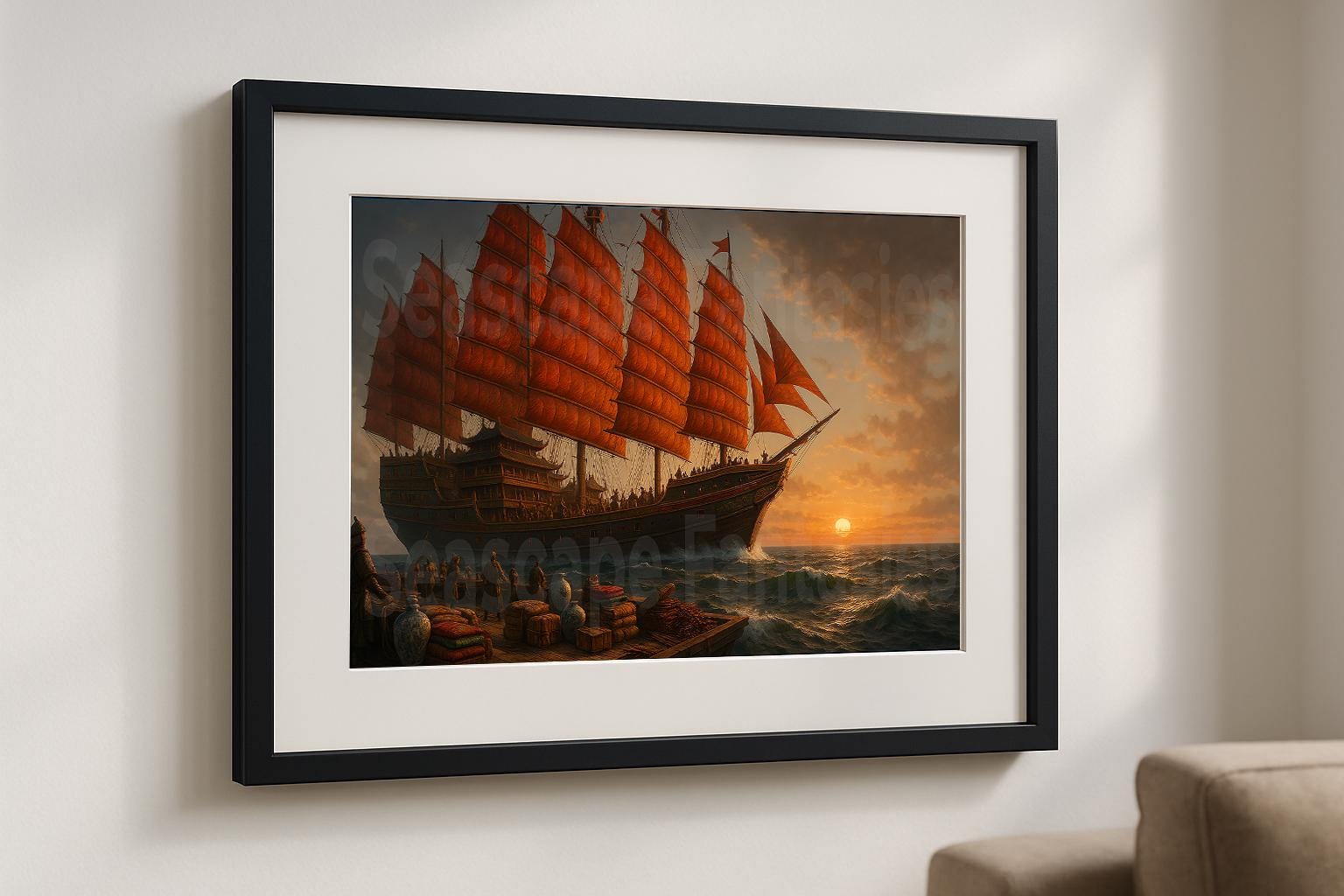 Ming Dynasty Treasure Ship – Digital Download Wall Art | 20x16 | JPEG ...
