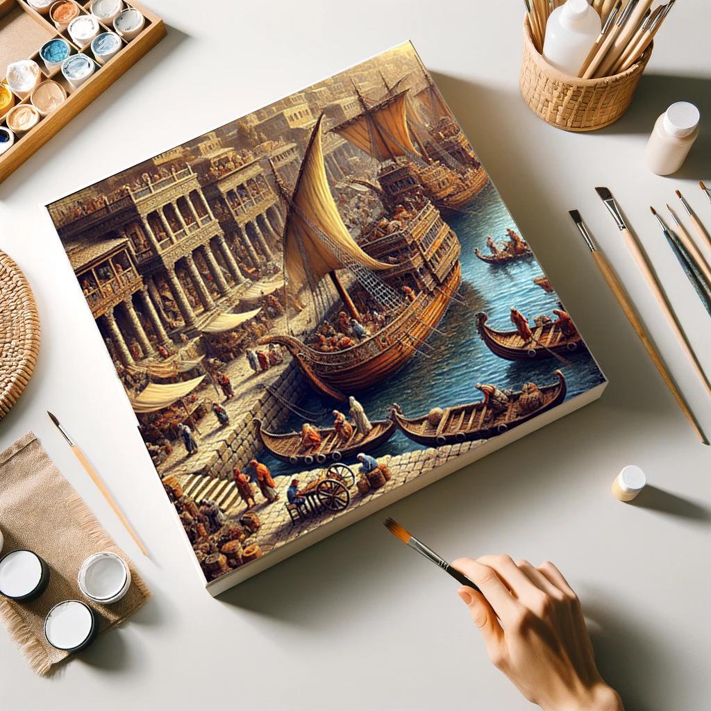 Ancient Phoenician Port Series (2 of 3) - 14"x14" Digital Art Print ...