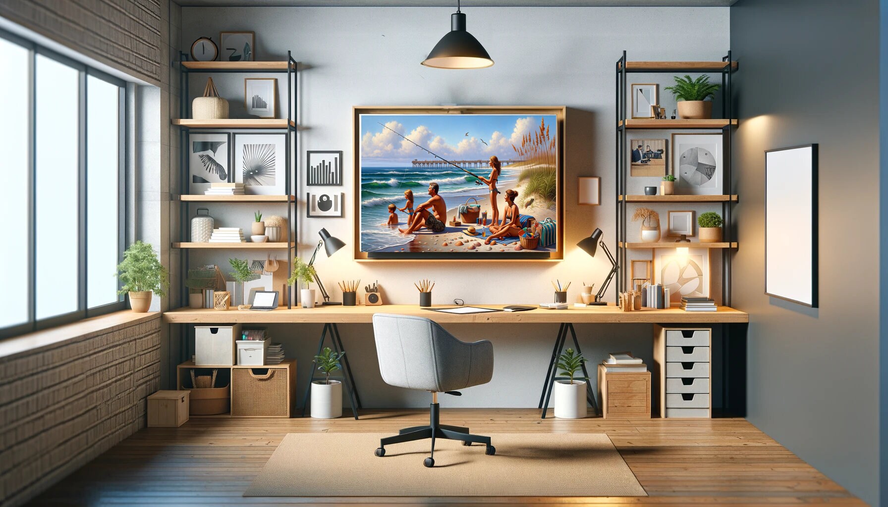 Digital Family Beach Day at Wrightsville Beach Oil-based Digital ...