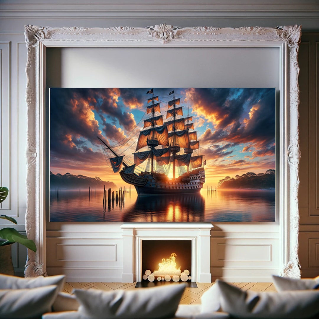 Queen Anne's Revenge: Harbor Twilight - Canvas Print - Multiple Size ...