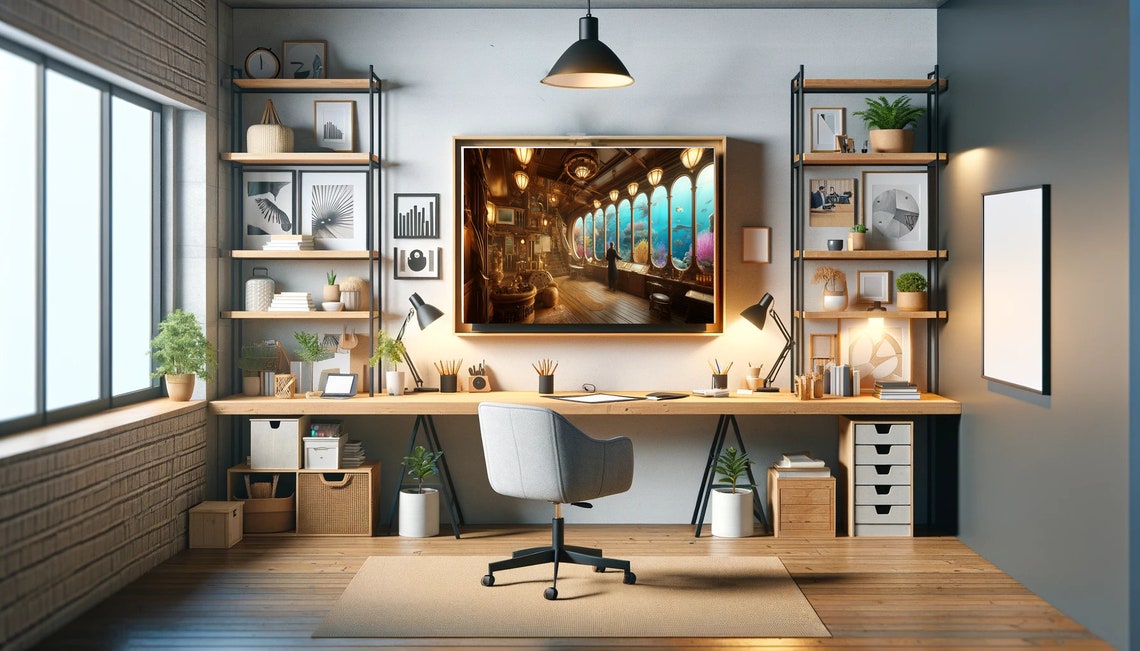 Captain Nemo's Sanctuary - Nautilus Study Room - Digital Art - 24.89" X ...