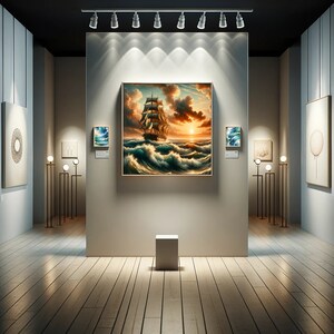 Traditional Romantic Era Seascape - Digital Print - 14.22" X 14.22" - Etsy