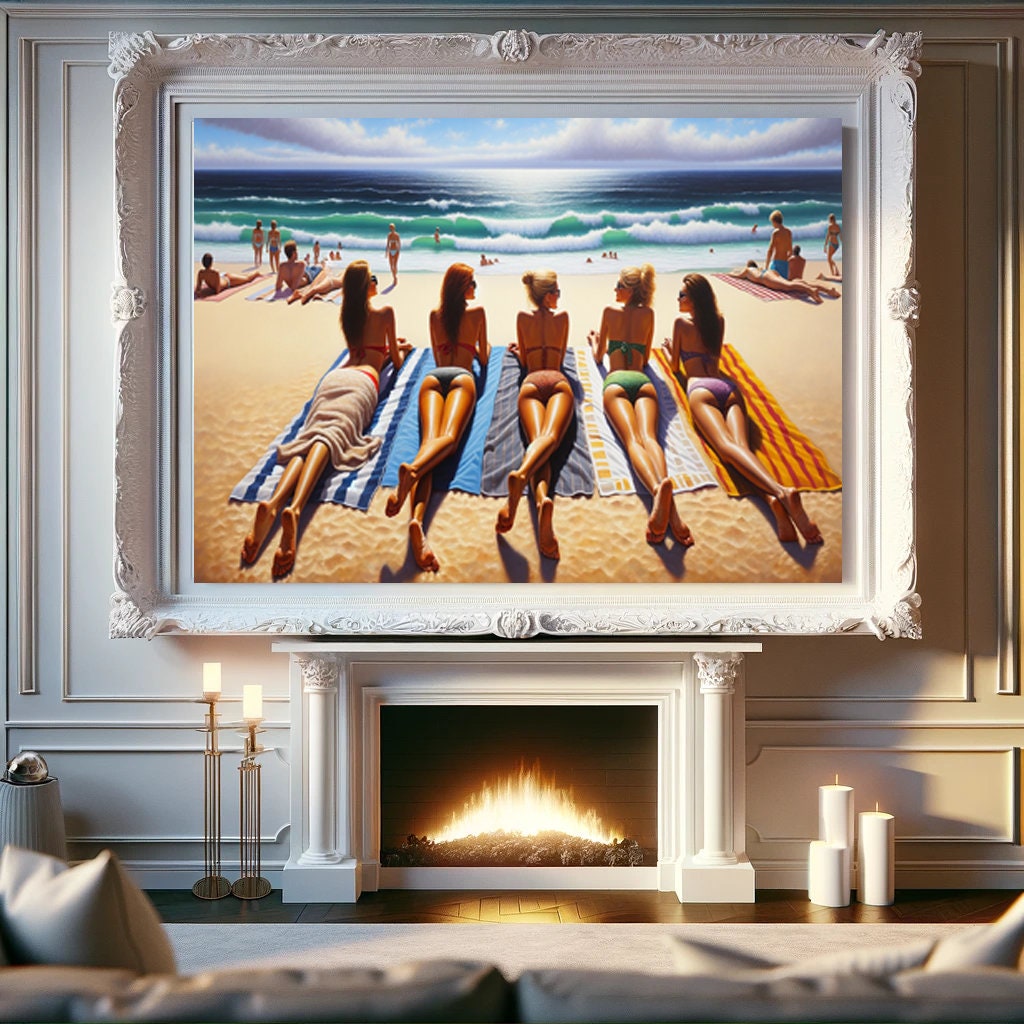 Girls Weekend: Beachside Bonds - Digital Print - 24.89" W X 14.22" H - Etsy