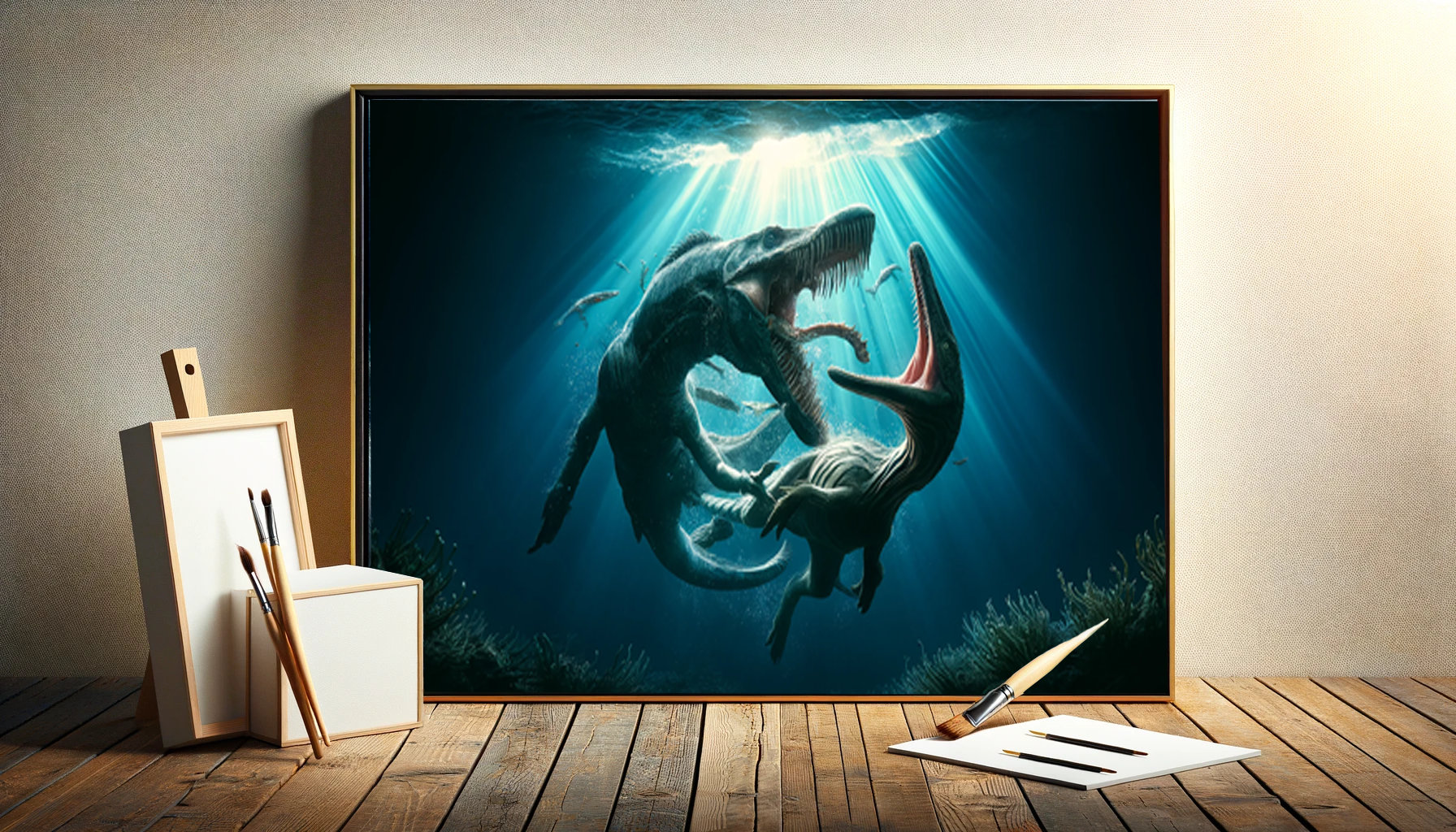 Epic Underwater Battle Mosasaurus Vs Liopleurodon Digital Print/24.89 W ...