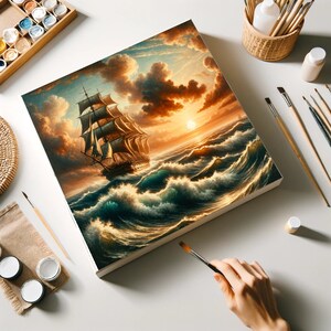 Traditional Romantic Era Seascape - Digital Print - 14.22" X 14.22" - Etsy