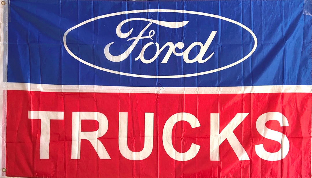 FORD TRUCKS 3' X 5' Flag-100 D Polyester, Dual Stitching, 2 Brass ...