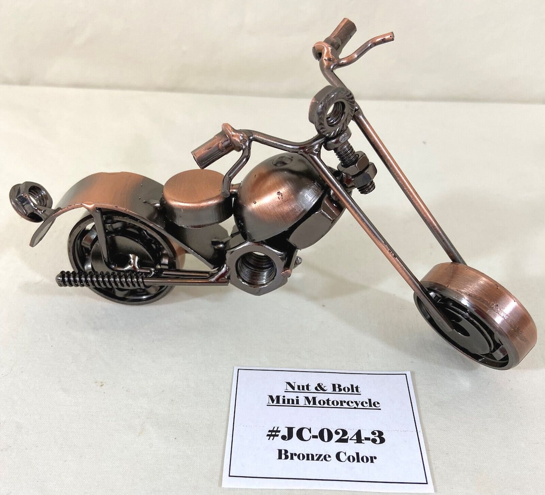 Motorcycle Mini Chopper Replica, Bronze Nuts & Bolts, Rotating Parts ...