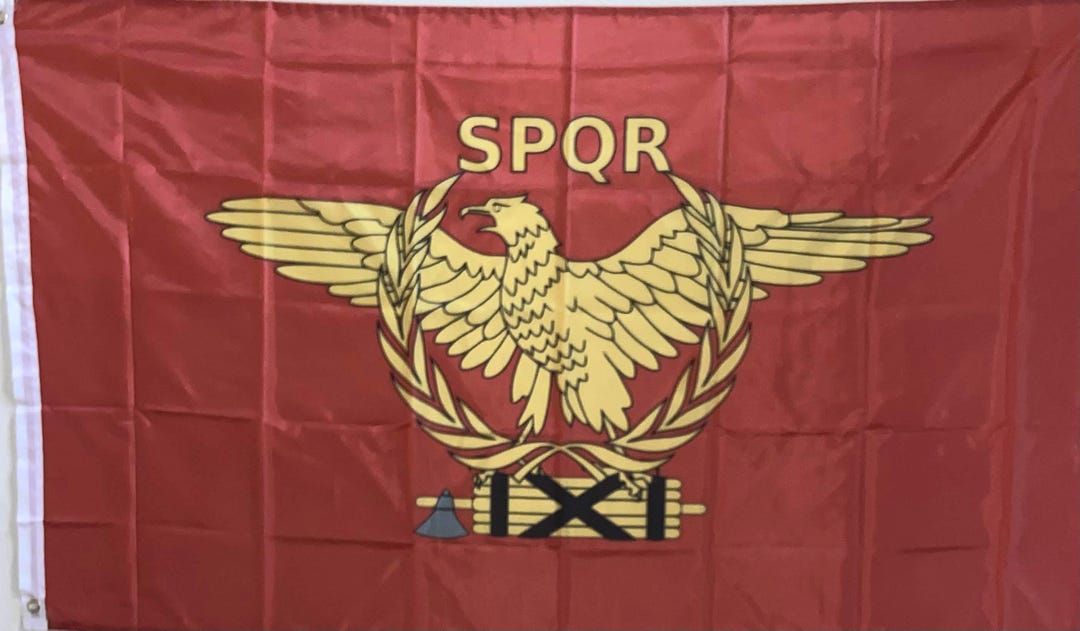 SPQR ROMAN EMPIRE Senate, 3'x5' Flag, 100 D Polyester, 2 Brass Grommets ...
