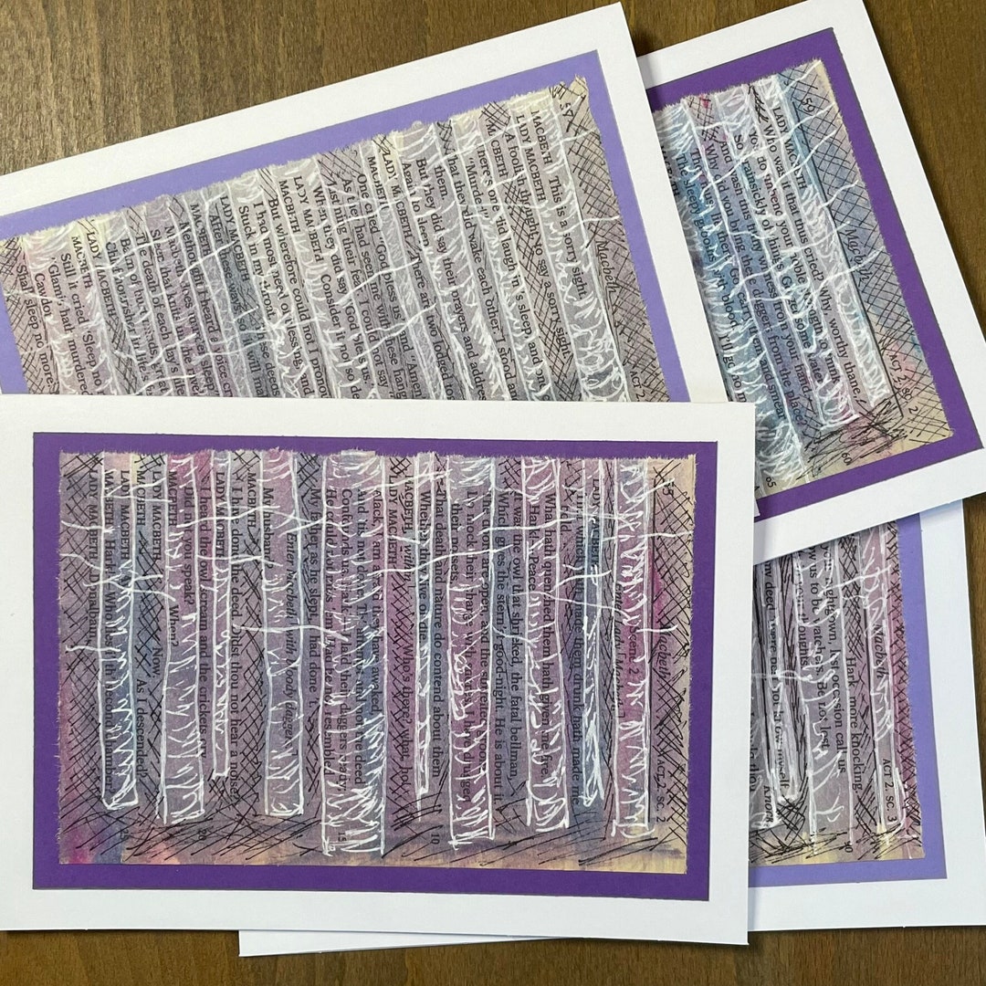 Macbeth Ghostly Trees (set of 4): Original Hand-painted Art Note Cards ...