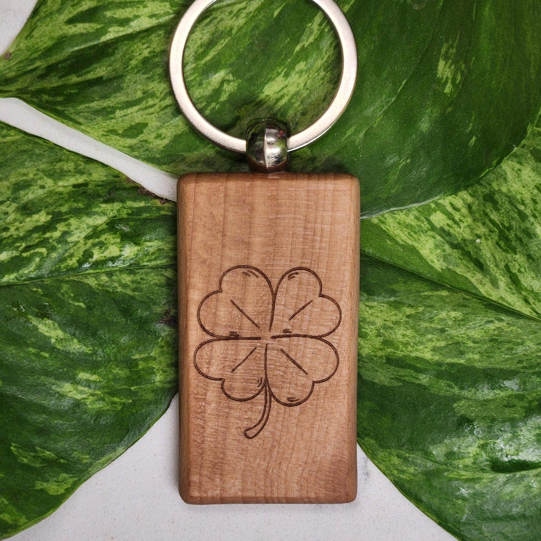 Lucky Key Chain Wood Keychain Gift - Etsy
