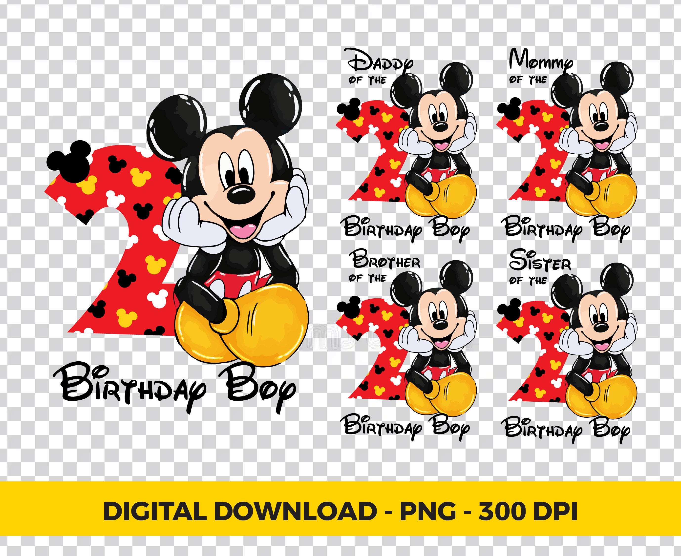 2nd Birthday Mickey PNG, Birthday Family Shirts Mickey, Iron on Heat ...