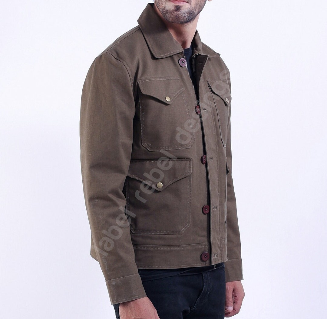 Men's Brown Cotton Coat Light Weight Jacket for Him - Etsy