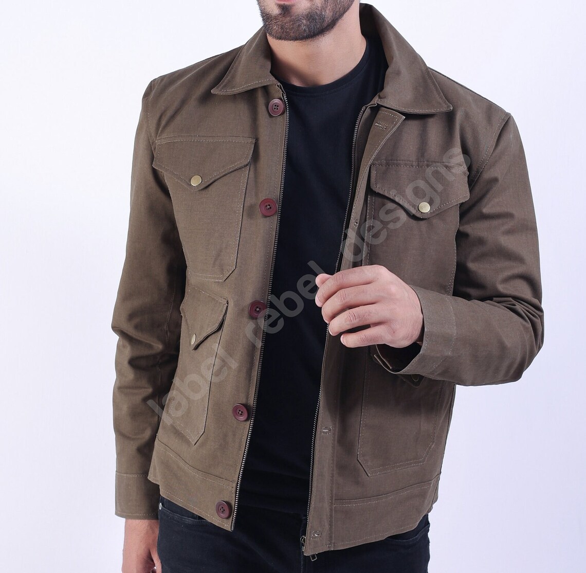 Men's Brown Cotton Coat Light Weight Jacket for Him - Etsy