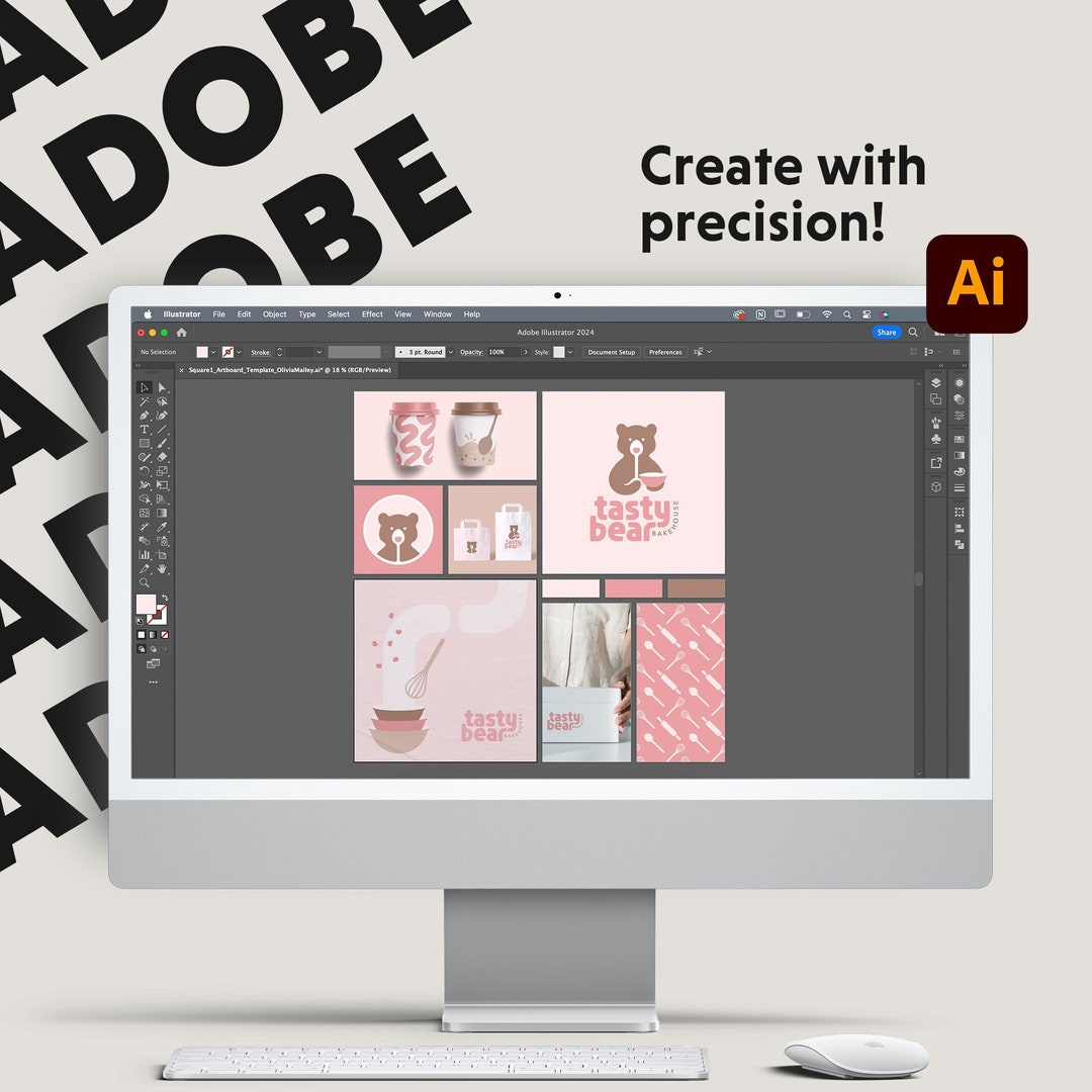 Brand Board Template | Adobe Illustrator | for Creatives and Freelance ...