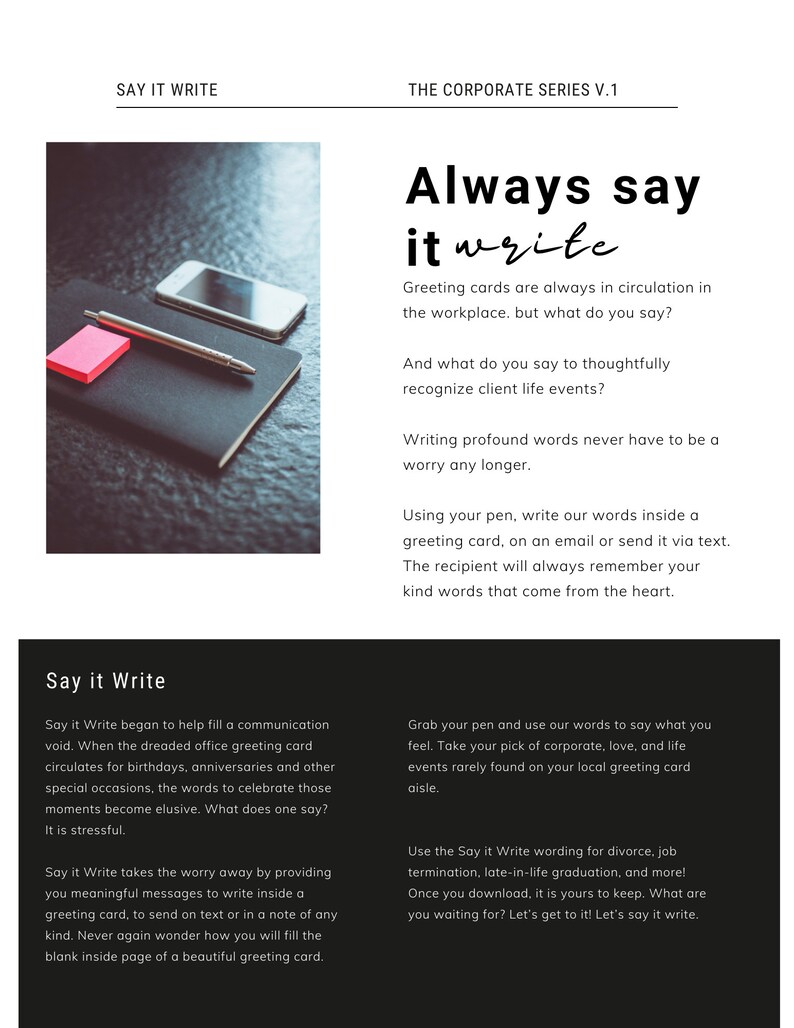 Stuck on What to Write Inside a Greeting Card? Say It Write! With Your ...
