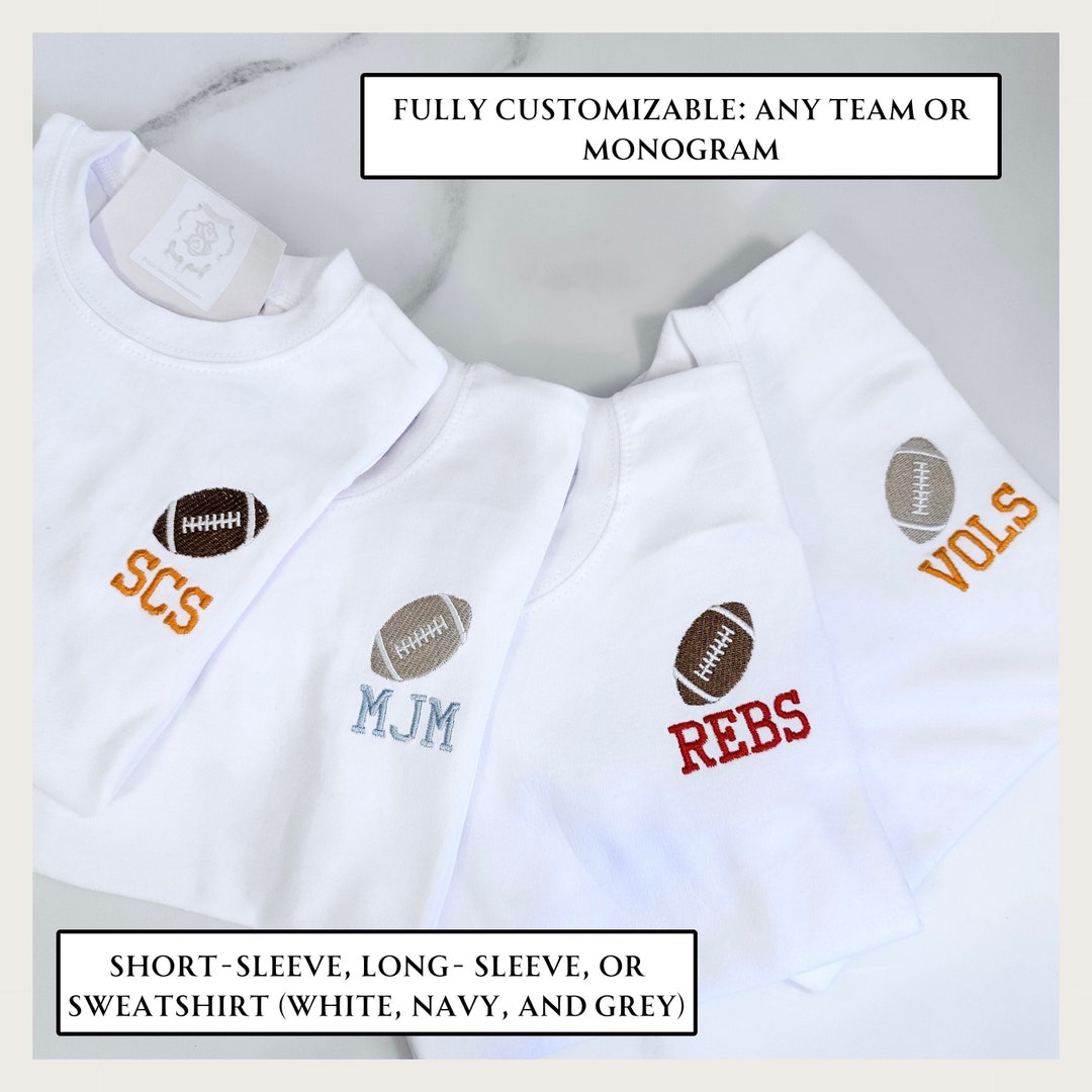 Custom Embroidered Football Team or Monogram Boys and Girls Short ...