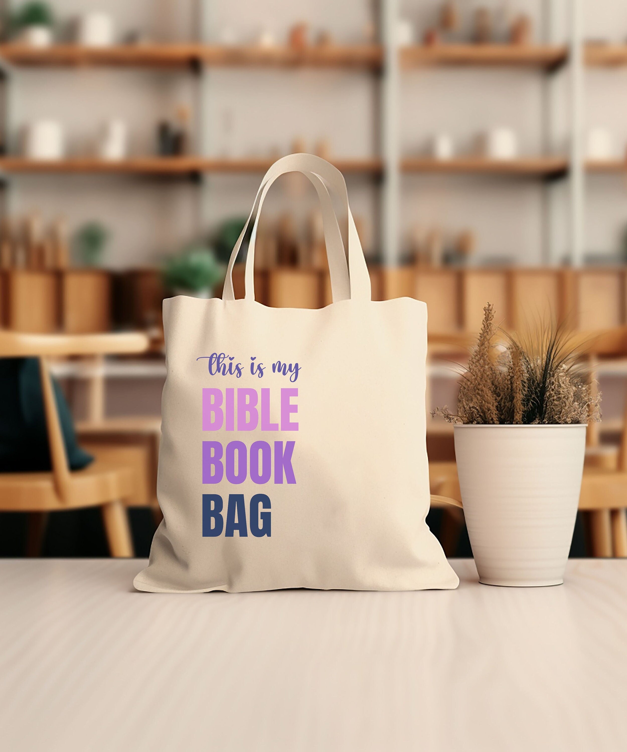 Bible Book Bag Canvas Tote, Church Bag, Bible Study Bag, Gift for ...