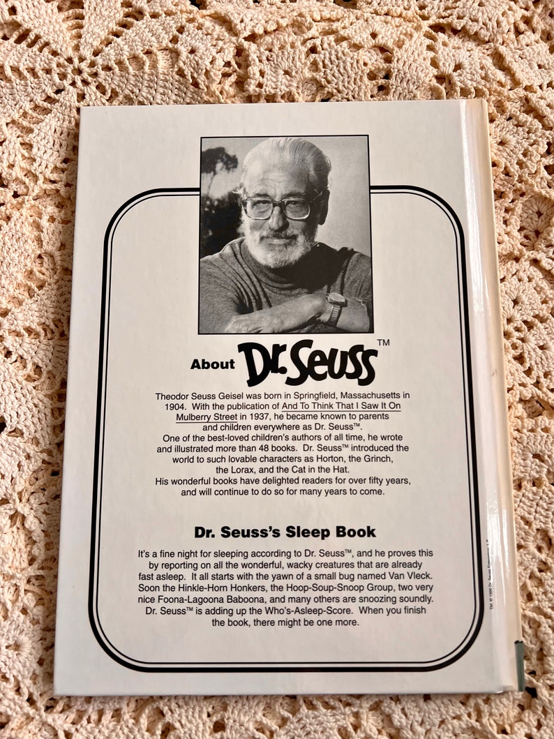 SLEEP BOOK by Dr Seuss 1996 Random House Grolier Hardcover - Etsy