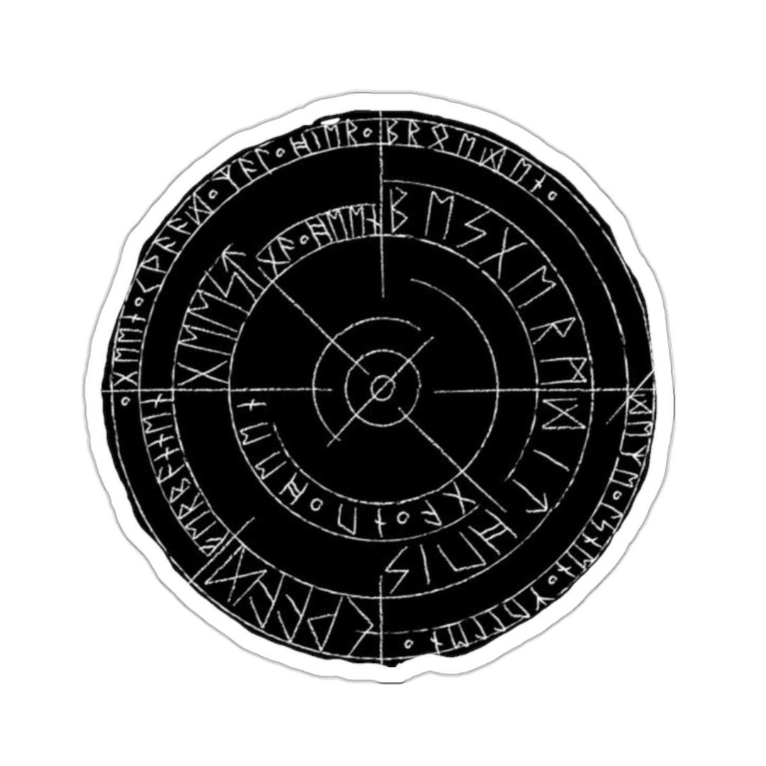 Norse Runic Circle Sticker, Viking Decor Decal, Runes Symbol Art ...