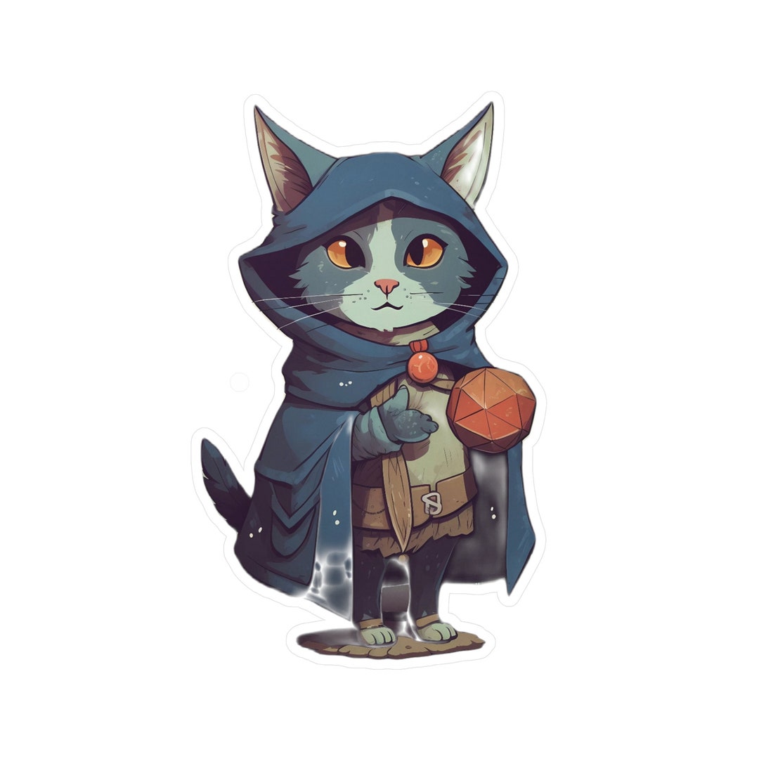 Dnd Cat Sticker / D20 Decal / Rogue Kitty / Delirium Decal Co - Etsy