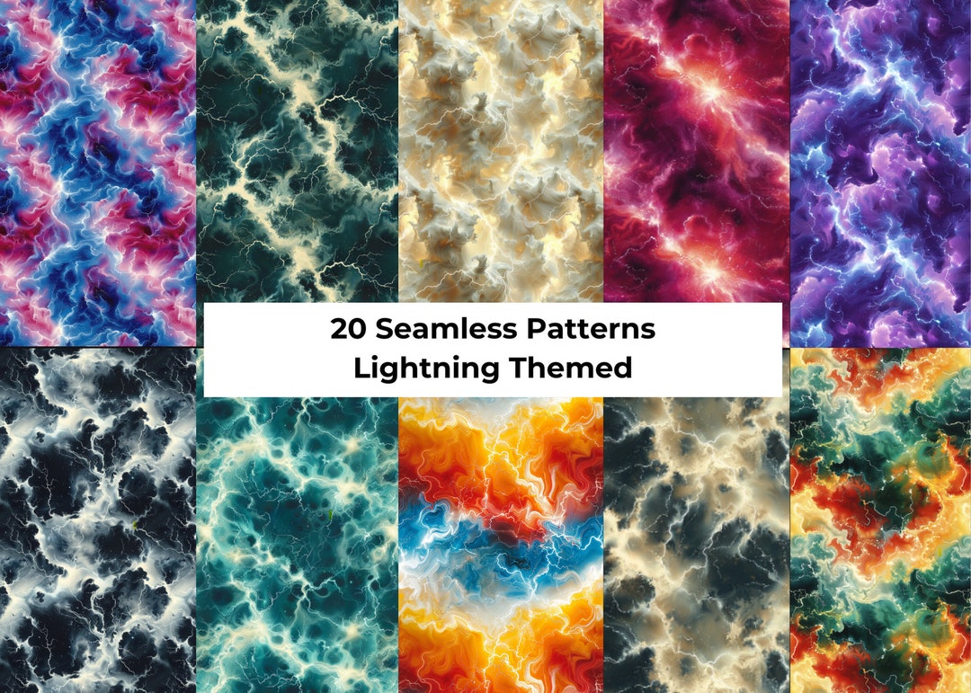 Lightning Seamless Digital Paper | Lightning Digital Patterns | 20 ...