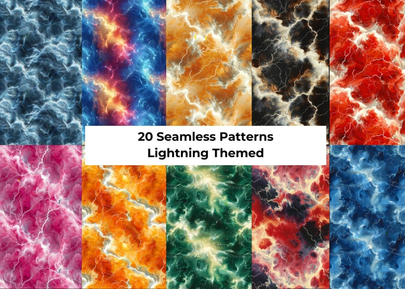 Lightning Seamless Digital Paper | Lightning Digital Patterns | 20 ...