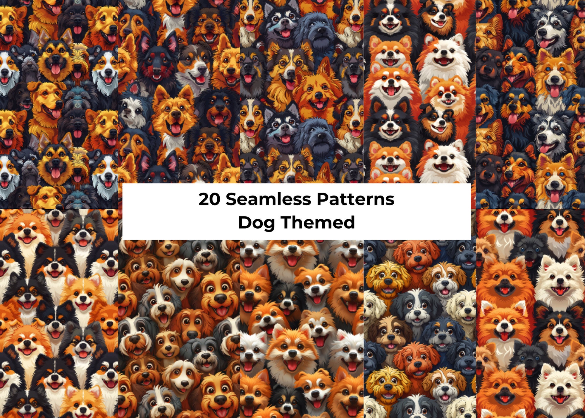Dog Seamless Digital Paper| Dog Digital Patterns | 20 Instant Downloads ...