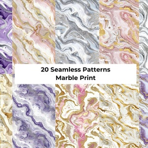 Marble Print Seamless Designs | Marble Print Digital Paper | 20 Instant ...