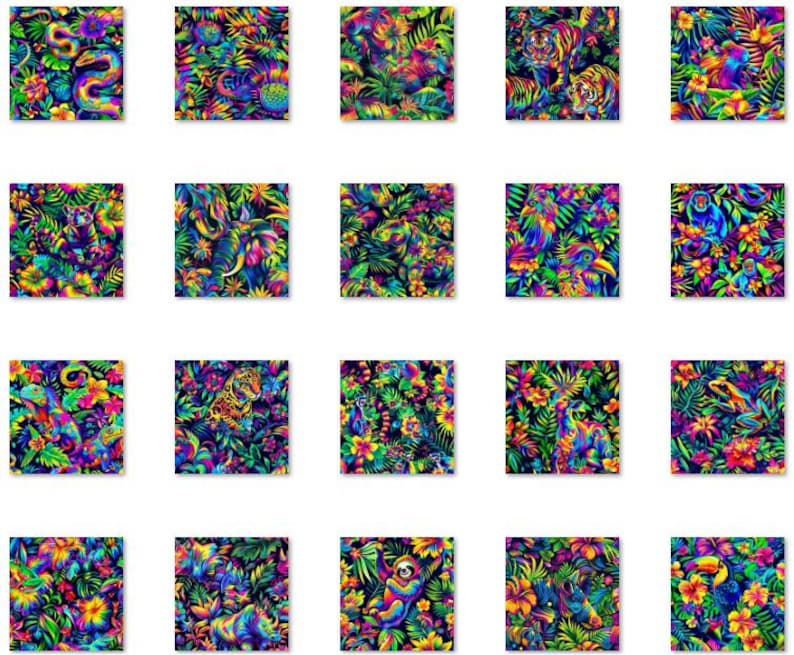 Colorful Animals Seamless Digital Paper | Colorful Animals Digital ...