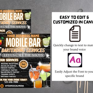 Mobile Bartending Services Flyer, DIY Flyer Template Design, Mobile Bar ...
