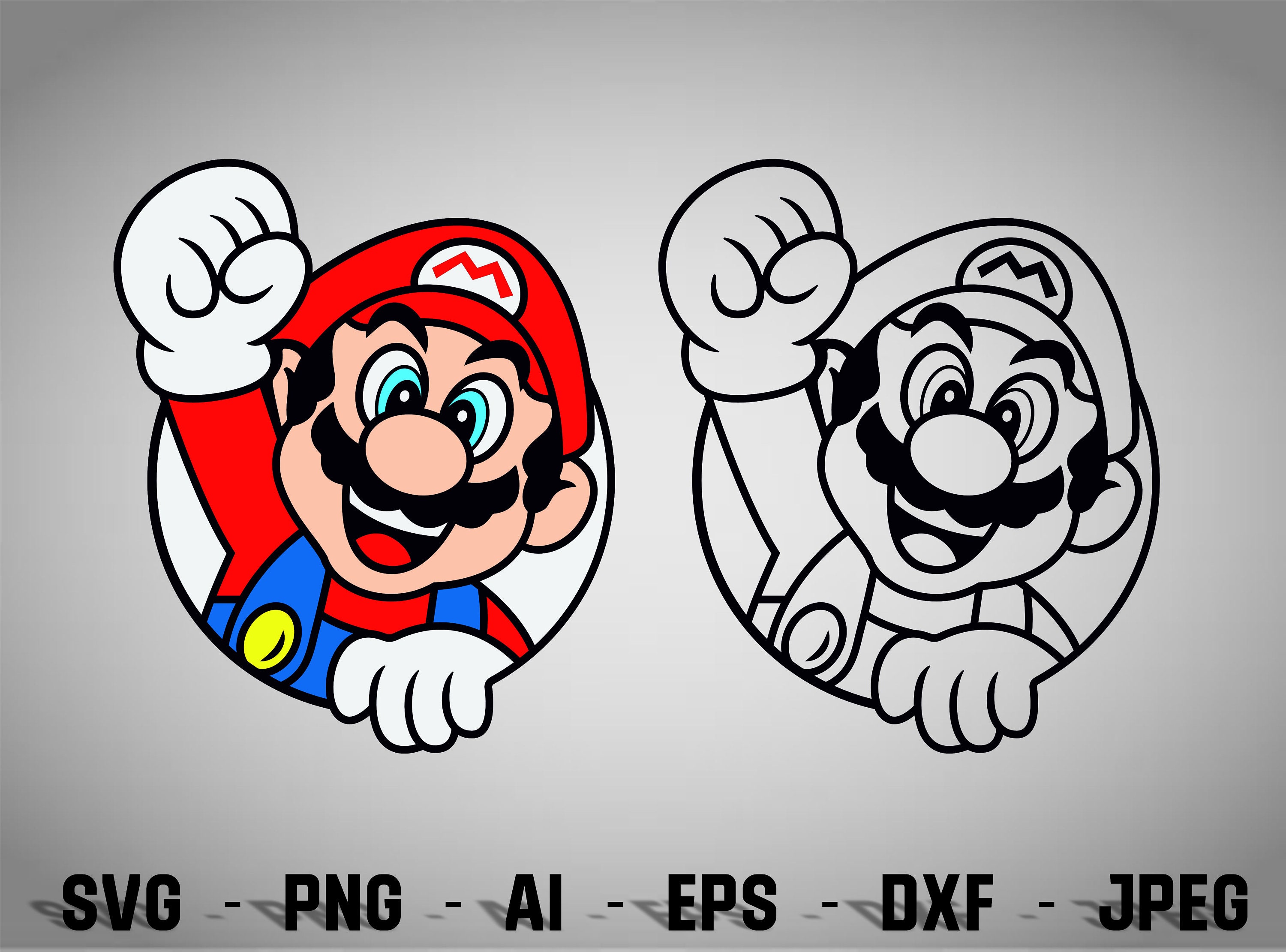 Mario SVG File, Video Game Super Mario Bros, Download Digital File Svg, Dxf, Pdf, and Png ...