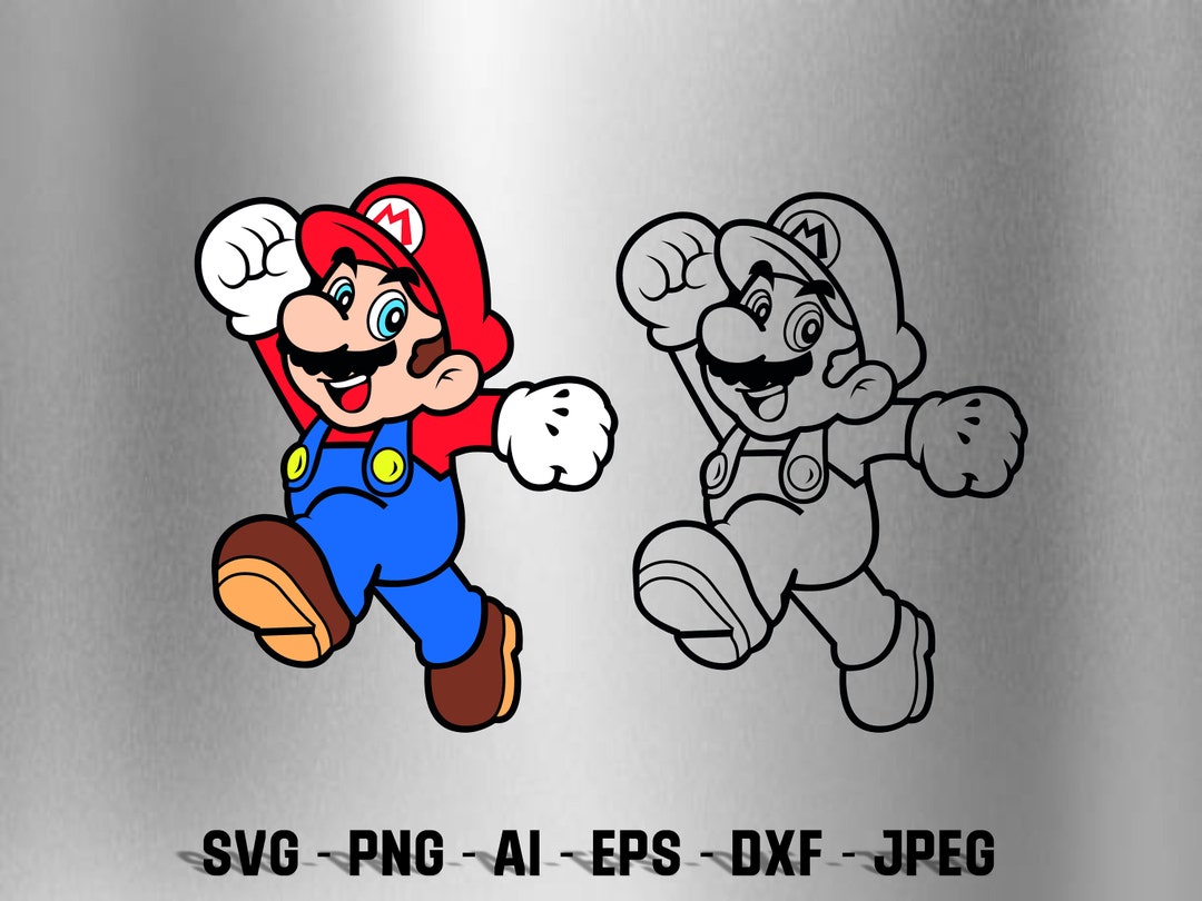 Mario SVG File, Video Game Super Mario Bros, Download Digital File Svg ...