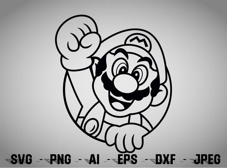 Mario SVG File, Video Game Super Mario Bros, Download Digital File Svg ...