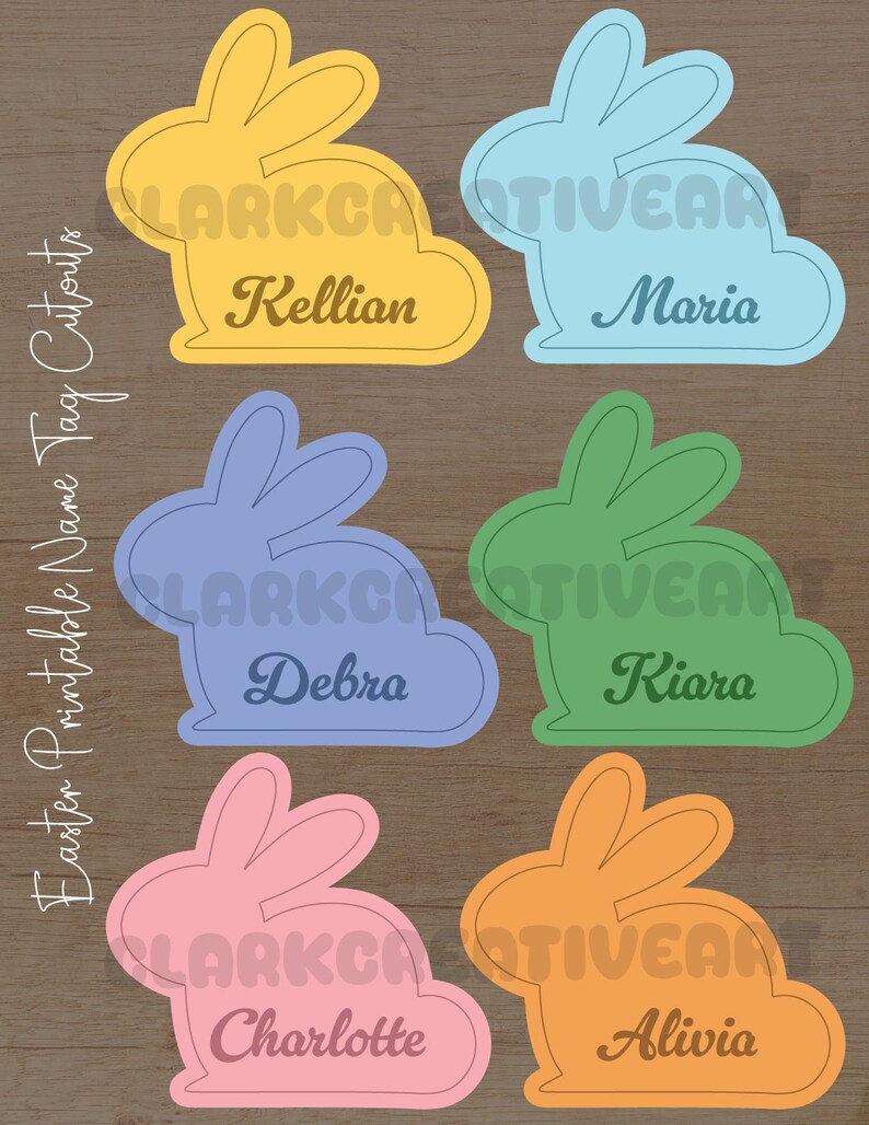 Custom Printable Easter Name Tags - Etsy
