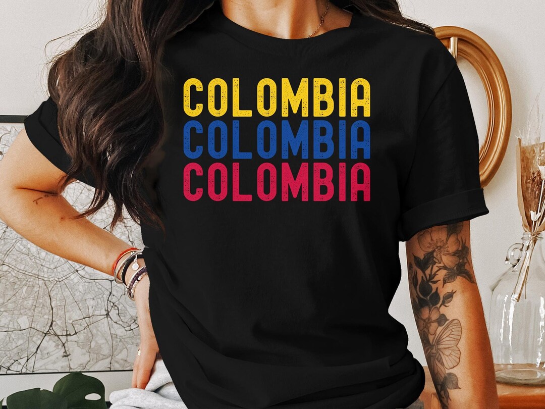 Bold Colombia Flag Colors T-shirt Vibrant Colombian Pride Tee, Gift for ...